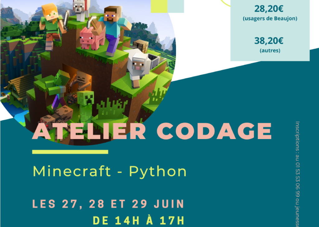 Atelier 2022 - Codage - Minecraft - Espace Beaujon